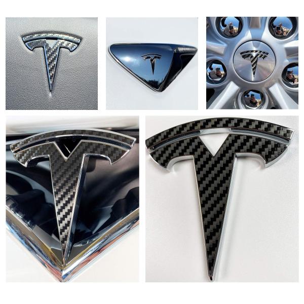 商品名: カスタムカット グラフィック Tesla モデルS Fascia ロゴ デカール ラップ 14点セット ブラック S-BUNDLE-Carbon Fiber Black Custom Cut Graphics Logo Decal...