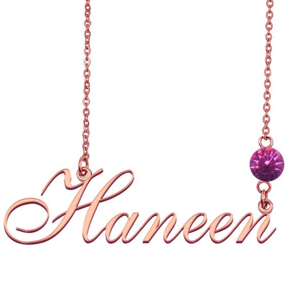 商品名: LikeFun カスタマイズカスタムスクリプトネームネックレス 誕生石付き 女性用 Haneen, ステンレス鋼, ステンレススチール LikeFun Customized Custom Script Name Necklace ...