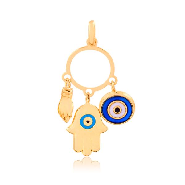 商品名: 14Kソリッドイエローゴールドハムサハンド、イーヴィルアイ、フィガハンド保護アミュレットペンダント ガールズ、ティーン、レディース用 Carol Jewelry 14k Solid Yellow Gold Hamsa Hand, ...