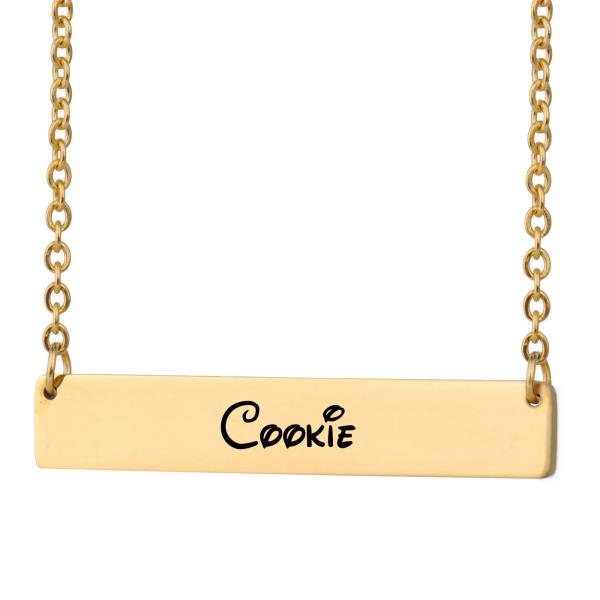 商品名: HUAN XUN 水平バーネックレス 名前プレートネックレス ネームプレート ゴールド ゴールド HUAN XUN Horizontal Bar Necklace Personalized Cookie Name Plate Ne...