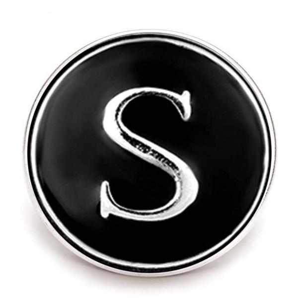 商品名:  Black Letter Snap Jewelry Monogram Alphabet Enamel 20MM Ginger Charm Button Fits Customizable Bracelets, Necklaces...