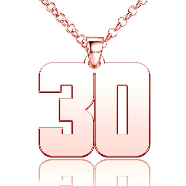 商品名: CLY Jewelry スターリングシルバー カスタマイズ 結婚式 誕生年 スポーツ番号 ネックレス ギフト ユニ、0.7、0.9、1.2 インチ, 金属 CLY Jewelry Rose Gold Plated 30 Anniv...
