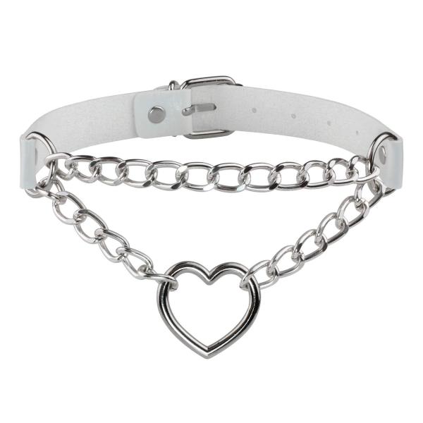 商品名: MILAKOO PUレザー パンクチョーカーネックレス サークル/ハートチャーム 調節可能な襟ネックレス 女性用 MILAKOO Womens PU Leather Necklace Chain Choker Necklace H...