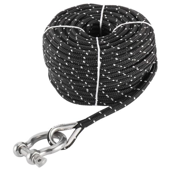 商品名: NovelBee 3/16インチ x 100フィート ダブル編組ナイロンアンカーライン ステンレススチールシンブルとフック付き NovelBee 3/16 Inch X 100 Feet Double Braid Nylon An...