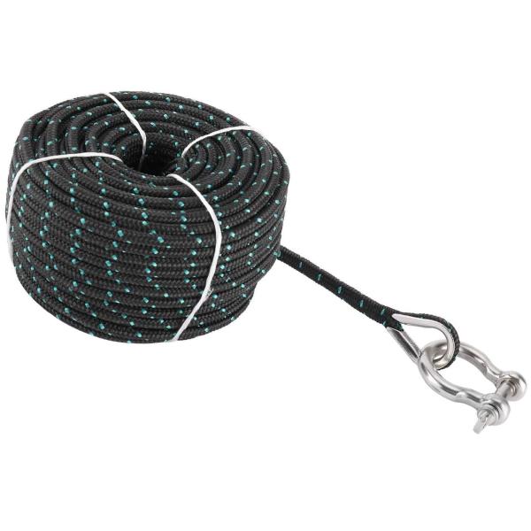 商品名: NovelBee 3/16インチ x 100フィート ダブル編組ナイロンアンカーライン ステンレススチールシンブルとフック付き NovelBee 3/16 Inch X 100 Feet Double Braid Nylon An...