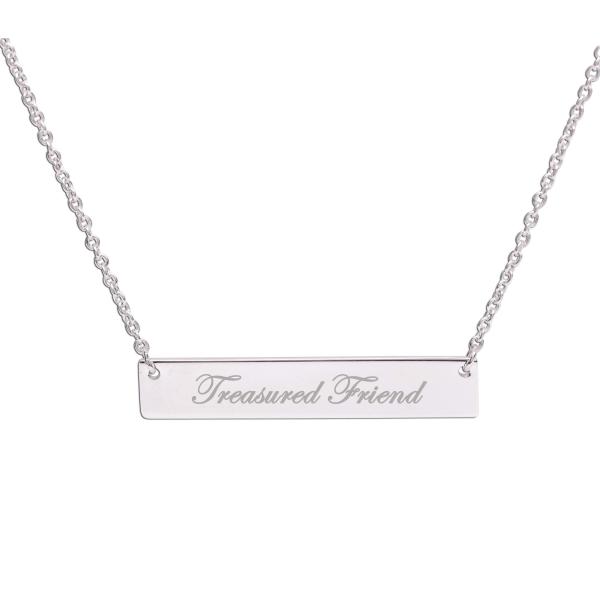 商品名:  Cherished Moments Personalized Mother Daughter Necklace - Sterling Silver Engraved Horizontal Bar, Custom Mothers ...