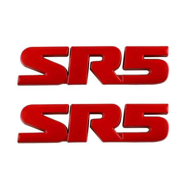商品名: UpAuto SR5 エンブレム サイド/レア V6 SR5 トランク デカール メタル ステッカー バッジ タコマ用 (2個 - レッド) UpAuto SR5 Emblem Side/Rea V6 SR5 Trunk Deca...