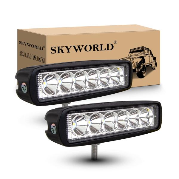 商品名:  SKYWORLD 2 Pieces 6 inch 18W Spot LED Work Lights Fog Lamp Off Road Lights Boat Lights Driving Lights Waterproof f...