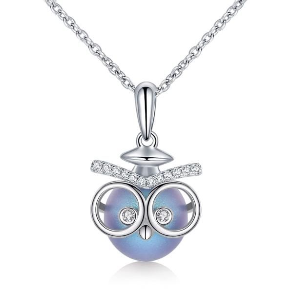 商品名: 彼女への卒業ギフト フクロウネックレス スワロフスキーパール 卒業ギフト 高校大学の卒業生に Graduation Gifts for Her 2024 -Wisdom Owl Graduation Necklace for Wo...