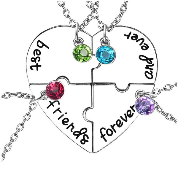 商品名: TISDA ステンレススチール Best Friends Forever and Ever友情ネックレスセット 3,4用 パズルハートペンダントに輝くクリスタル付き TISDA Stainless Steel Best Frien...