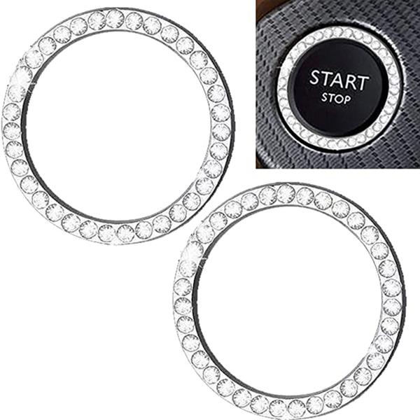 商品名:  Accretion 2 Pack Bling Car Crystal Rhinestone Ring Emblem Sticker, Car Interior Decoration, Bling Car Accessories ...