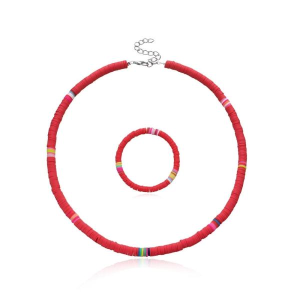 商品名: QIMOSHI 3ピース 平石サーファーチョーカー 軽量ネックレス ボーホージュエリー カラフルビーズネックレス レディース ガールズ ハンドメイド サマービーチカラーネックレス ホリデー用 QIMOSHI 2Pcs Heishi...