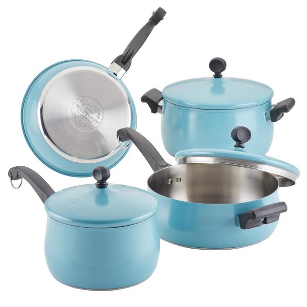 商品名: Farberware 120 限定版 ステンレス製調理器具鍋・フライパンセット 10ピース アクアブルー 141［並行輸入］ Farberware 120 Limited Edition Stainless Steel Cookw...