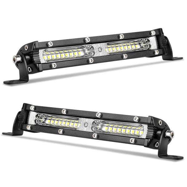 商品名:  YITAMOTOR LED Light Bar 7 Inch Single Row 2 PCS 60W Spot Flood Combo Offroad Light Slim Fog LED Light Driving Ligh...