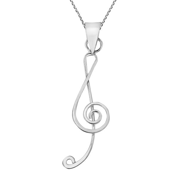 商品名: Sweet Music ト音記号音符 .925シルバーペンダントネックレス AeraVida Sweet Music Treble Clef Musical Note .925 Silver Pendant Necklace | ...