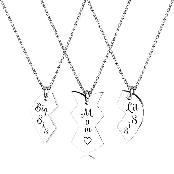 商品名: RAMESON ファミリージュエリーギフト Big Middle Sister Little Sis Mom 3人姉妹チャームジュエリー ペンダント パズルネックレス レディース 母 姉妹 娘 ギフト, 金属, RAMESON G...