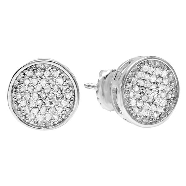 商品名: Dazzlingrock Collection (ダズリングロック コレクション) 0.33カラット (ctw) ラウンドホワイトダイヤモンド マイクロパヴェ メンズ ヒップホップ スタッドピアス 1/3カラット プラチナメッキ ...