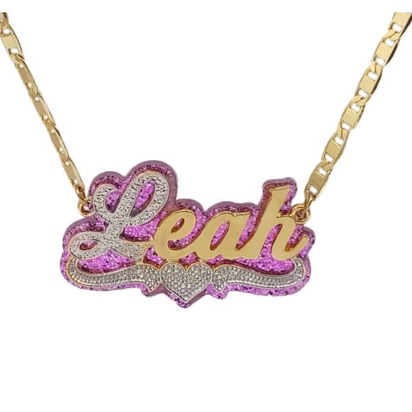 商品名:  SENFAI Personalized Custom Double Color Plated Name Necklace Acrylic cooperate with Metal (1)ブランド: SENFAI高さ: 2.5cm...