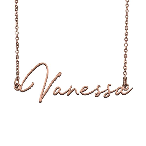 商品名:  Dancing Wolf Personalized Custom Name Necklace Script Initial Vanessa Nameplate Necklace Jewelry for Girls Womensブ...