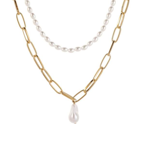 商品名:  Happyyami 1 Set Necklace Multi Layered Chain Choker Dress up Accessories Chunky Link Chain Jewelry Statement Trend...