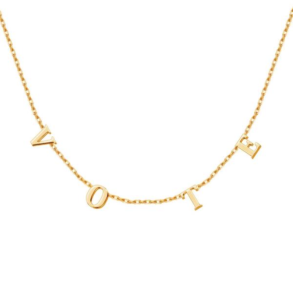 商品名: Michelle Obama Vote イニシャルネックレス 名前入りネックレス カスタマイズ可 レターネックレス 前身頃 初めての女性向けネックレス Michelle Obama Vote Initial Necklace Na...