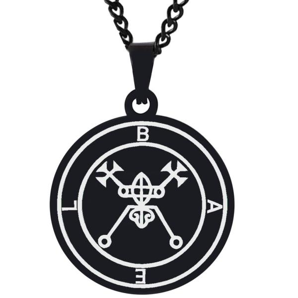 商品名:  MMBOX Black Plated Engraved The Sigil of Baal Lesser Key of Solomon Stainless Steel Pendant Trendy Necklaceブランド: M...