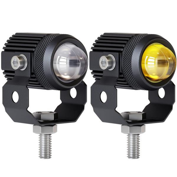 商品名:  Zmoon Motorcycle LED Driving Fog Lights 60W White and Amber LED Pods Projector Lights 1.3" Aux Spotlight, Compatib...
