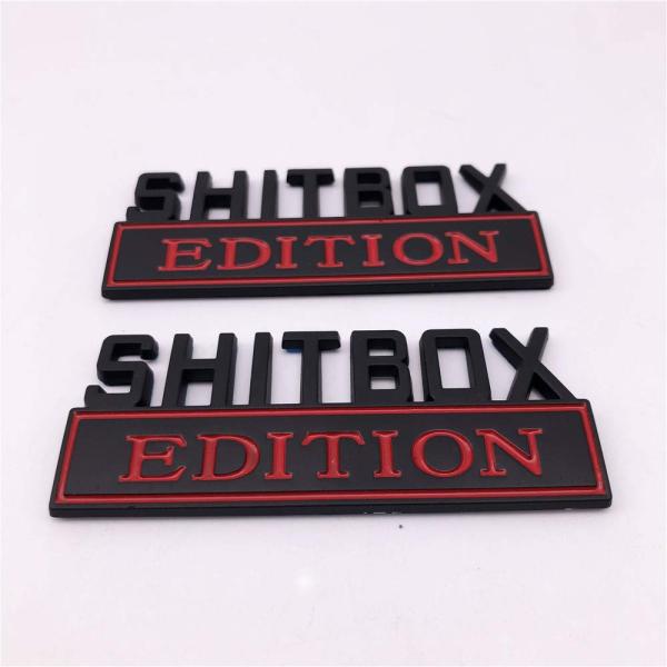商品名:  2PCS Black and Red Word SHITBOX Edition 3D Letter Emblem Badge Sticker Decal for GMC Chevy Car Truckブランド: FT&amp;C...