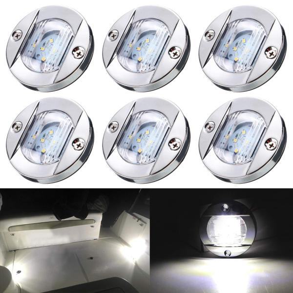 商品名:  6 Pcs Marine Boat LED Cabin Deck Courtesy Light Stern Transom Lights 12V White for Boating Kayak Yacht, Dinghy, Sa...