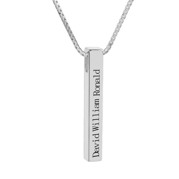 商品名:  Pezebel Personalized Custom Sterling Silver Vertical Bar Name Necklace Customized 3D Necklace Custom Made Any Name...