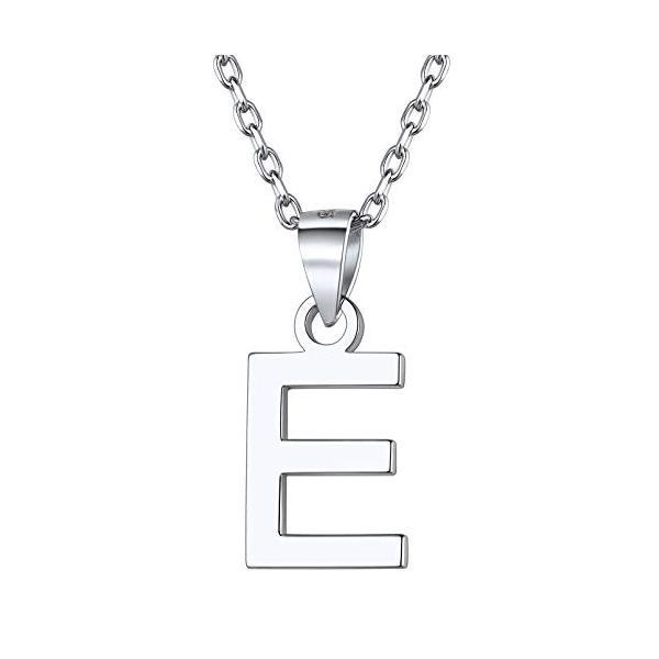 商品名: ChicSilver イニシャルネックレス 925スターリングシルバー 華奢な小さな文字ペンダント パーソナライズされた26アルファベットネックレス 女性用 18インチチェーン (ギフトボックス付き), ホワイトゴールドメッキ シ...