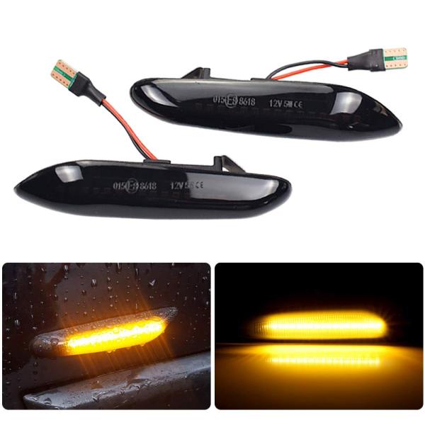 商品名:  Dynamic Amber LED Side Marker Light Sequential Turn Signal Blinker Light Lamp Assembly For BMW 1 3 5 Series E60 E6...