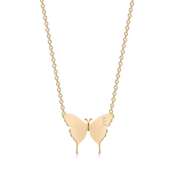 商品名: OSIANA ゴールド 華奢 蝶 イニシャルネックレス 女性用 18Kメッキ ゴールド 小さなかわいい文字ペンダント 名前 アルファベットチョーカーネックレス ミニマリスト パーソナリティ ギフト 友情ジュエリー ゴールド OSI...