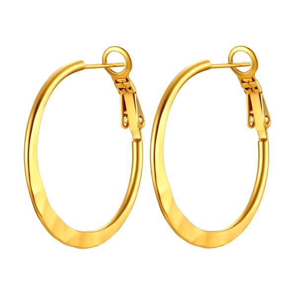 商品名:  Small 18K Gold Hoop Earrings For Women Teen Girls Ladies Stainless Steel Chic Simple 30mm Small Earring Hoopsブランド:...