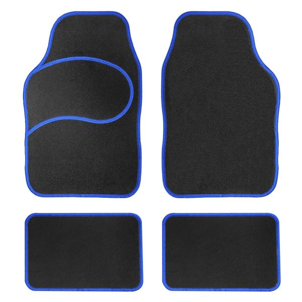 商品名:  Universal Blue Carpet Floor Mats with Colorful Stitching (Full Set for Cars, Coupes, and Small SUVs)ブランド: TLH高さ: 2...