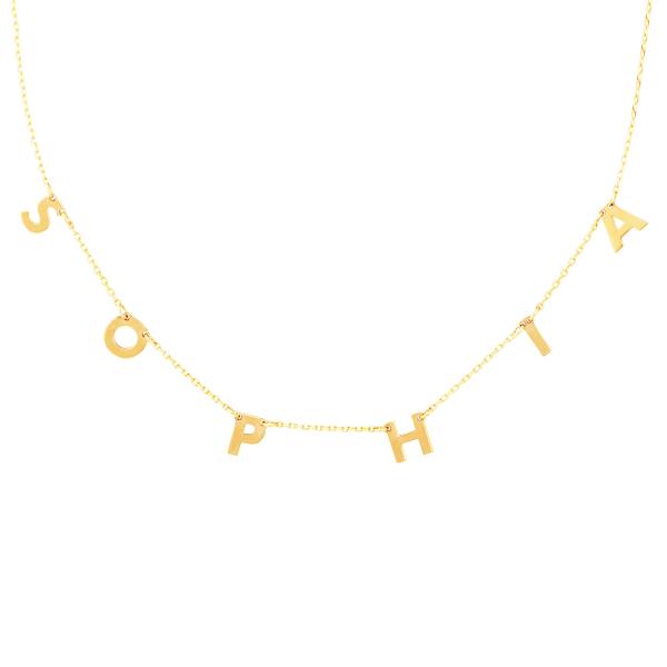 商品名: YOSI ALTMANN 14K 名前入りネックレス 襟 女性またはティーン用 カスタマイズジュエリー YOSI ALTMANN Personalized Name Necklace14K Real Gold Customized...