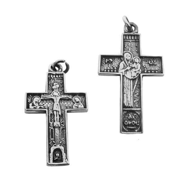 商品名:  Mt Athos Greek Orthodox Cross Pendant for Necklace, Bracelet, or Rosary, 925 Sterling Silver, Eastern Orthodoxy Sy...
