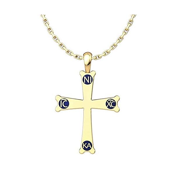 商品名:  Mt Sinai Cross Gold Pendant Necklace, Gold Plated 925 Sterling Silver Necklace for Men and Women, Exodus and Ten C...