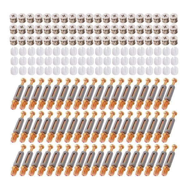 商品名: LOOTICH 固定ネジ 偏心カム 〓14.7mm ボルト継手ダボ M6x41mm ナット付き フラットパック家具キャビネットロック接続用 グレー (100セット) LOOTICH Fixing Screw Eccentric C...