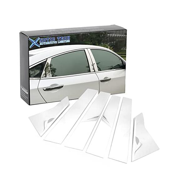 商品名:  Xotic Tech 6pcs Chrome Exterior Side Door Window Pillar Molding Pre-Cut Cover Trims Compatible with Honda Civic 10...