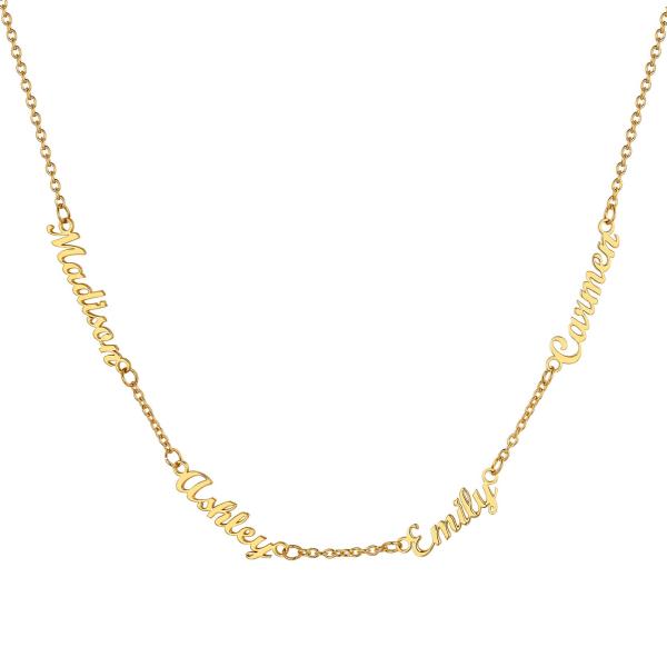 商品名: ChainsHouse パーソナライズ ネックレス チョーカー チャーム イニシャル ネームジュエリー プラチナ/18K ゴールドメッキ ネックレス 誕生石 カスタムファミリーネックレス カスタマイズ可 ゴールド Custom N...