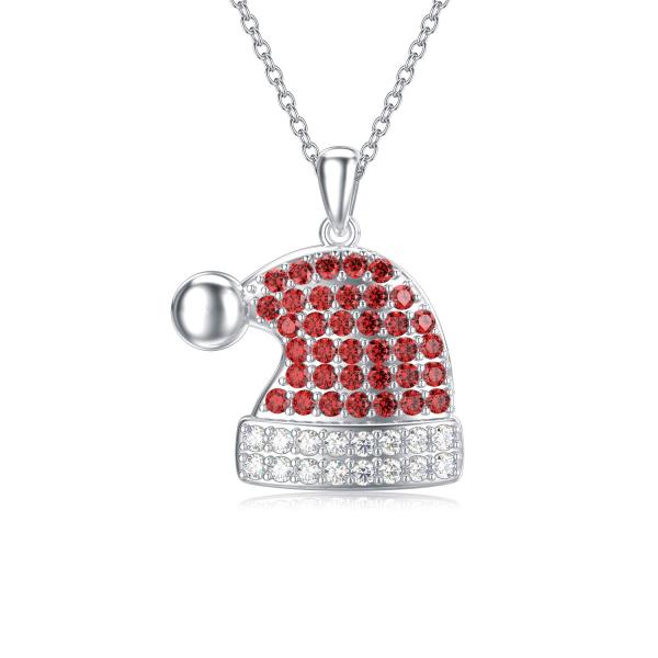 商品名: LONAGO クリスマスサンタハットネックレス スターリングシルバー レッド クリスマスハットペンダントネックレス レディース ガールズ LONAGO Christmas Santa Hat Necklace 925 Sterli...