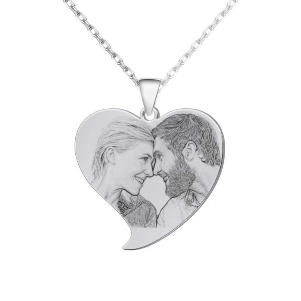 商品名:  Personalized Photo Necklaces for Couples Custom Picture Necklace Engraved with Any Name Dog Tag Pendant Necklaces ...