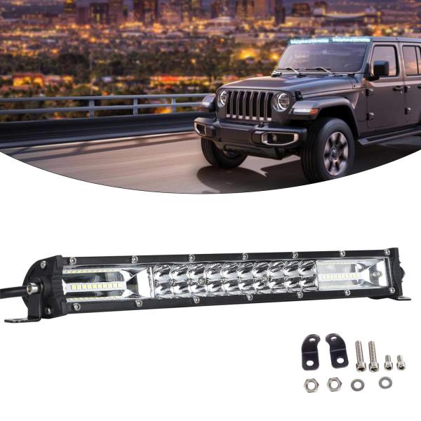 商品名:  Kairiyard Slim LED Light Bar 15inch 2 Rows LED Driving Off Road Light 60W 6000K 14000lm Spot Flood Combo Auxiliary...