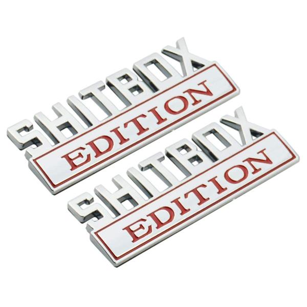 商品名: SHITBOX EDITION エンブレム 3D フェンダーバッジ デカール 車 トラック 交換用 F150 F250 F350 シボレー シルバラード 1500 2500 シボレー C10 C15 (クロームレッド) Sunte...