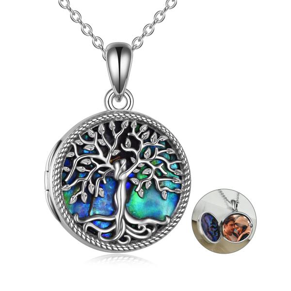 商品名:  ONEFINITY Tree of Life Locket Necklace Sterling Silver Abalone Shell Tree of Life Locket Necklace That Holds Pictu...