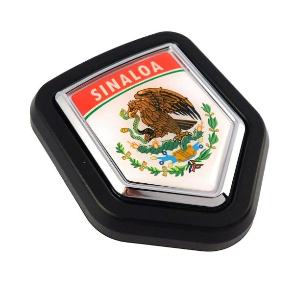 商品名: Sinaloa メキシコ国旗 車 トラック ブラック シールド グリルバッジ グリルマウント エンブレム カントリーステート Sinaloa Mexico flag car truck black Shield Grill Bad...