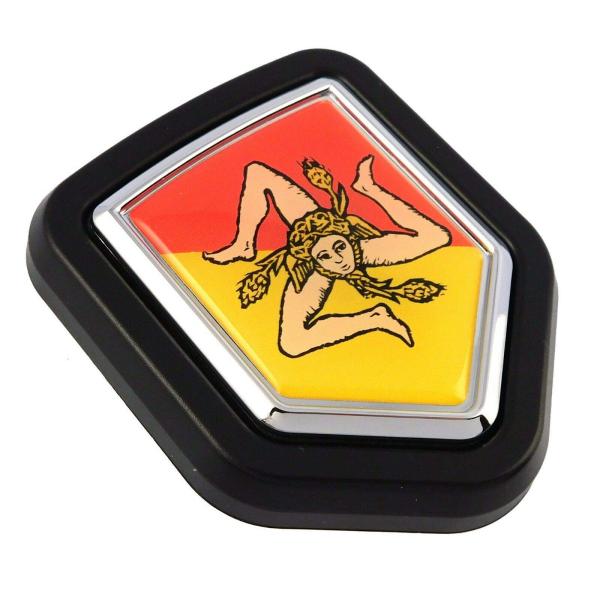 商品名:  Sicily Italian flag Car Truck Black Shield Grill Badge grille chrome emblem 2.6" x 3.1"ブランド: Car Chrome Decals高さ: ...