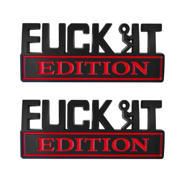 商品名:  OnlyYou.X Red Fuck it Edition Emblem Art Fuck it Decal Side Fender Fuck it Badge Fuck it Sticker Compatible with U...