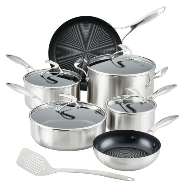 商品名:  Circulon SteelShield S-Series Stainless Steel Hybrid Nonstick 10-Piece Cookware Set with Bonus Utensil, Silver (70...
